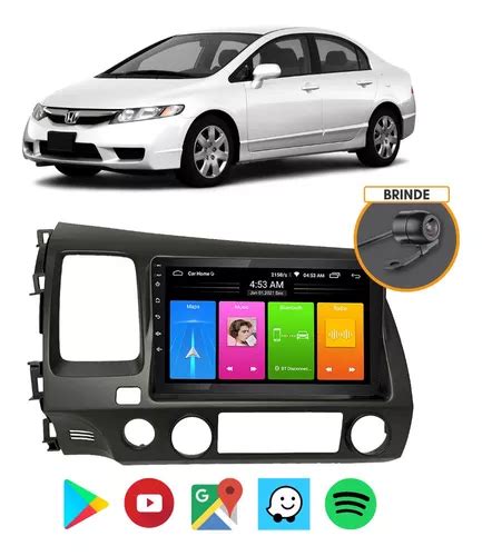 Moldura New Civic Central Multimídia 9 Polegadas Roadstar Parcelamento Sem Juros