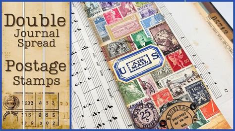 Vintage Postage Stamp Junk Journal Spread Papercraft Junkjournalideas