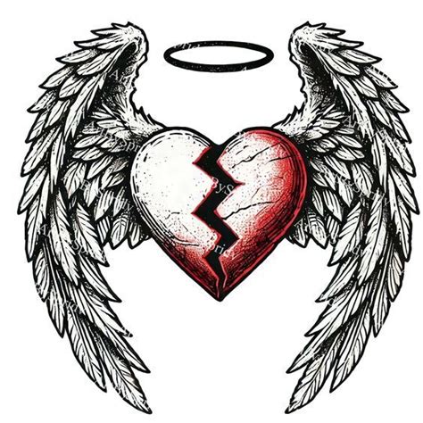 Drawings Of Broken Hearts With Wings