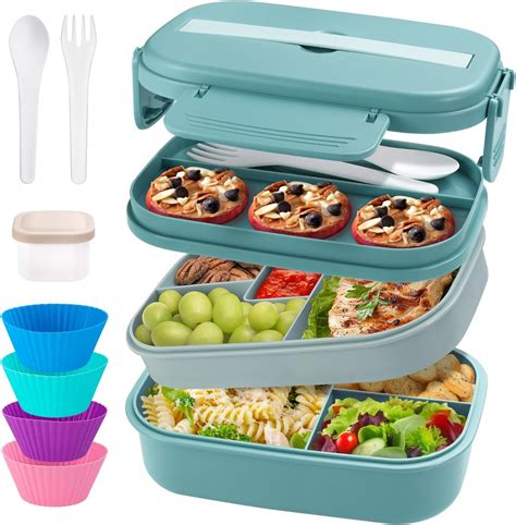 Jelife Bento Box Adult Lunch Box 72oz Stackable Bento