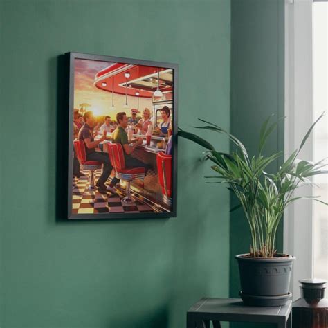 Retro Diner Wall Art Set 8 A3 Posters Vintage 50s Diner Print