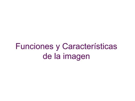 Funciones Y Características De La Imagen Ppt
