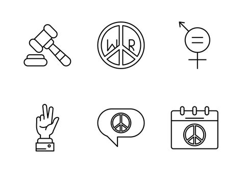 Peace Vector Icon Set 17463473 Vector Art At Vecteezy