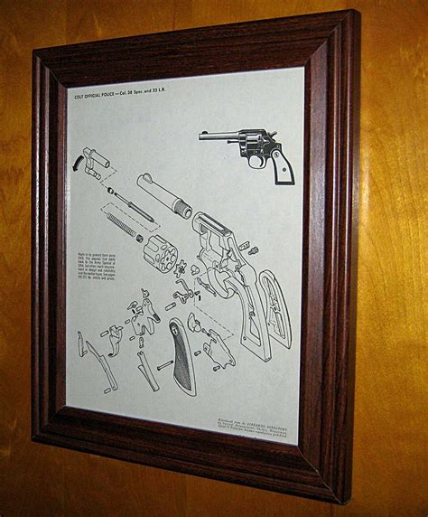 Vintage 1950s Colt Police 38 Exploded View Schematic Print 3931287146