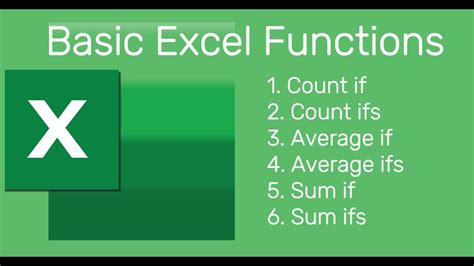 Basic Excel Functions Countifcountifsaverageifaverageifssumif