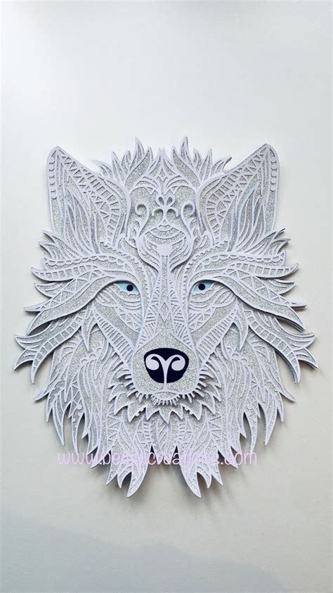 3d Mandala Wolf Svg Files Paper Cut Art Templates Mandala Wolf