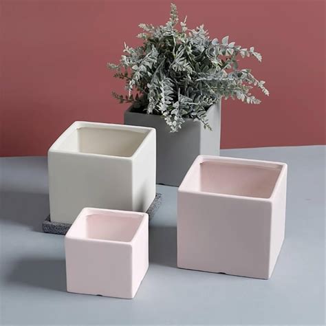 Large Square Ceramic Planters Small Hammerly Ceramics Planter
