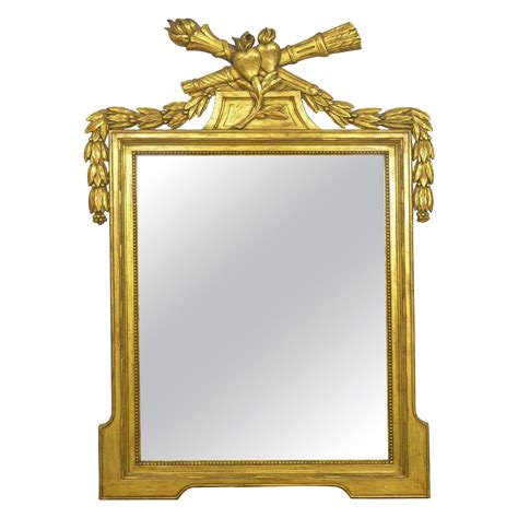 Neoclassical Style Mirror Made From 1750s French Door Frames With Carved Decor For Sale At 1stdibs