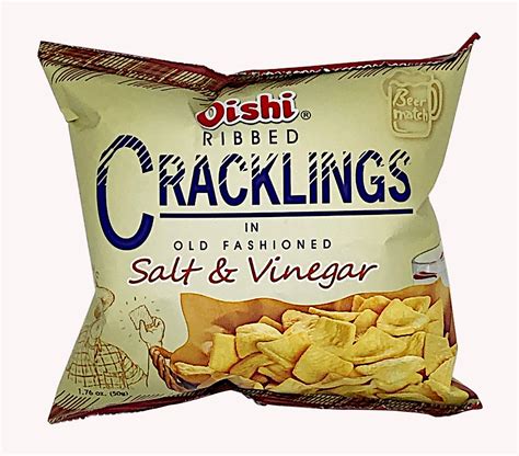 Oishi Ribbed Cracklings In Salt And Vinegar Small Pack Of 10
