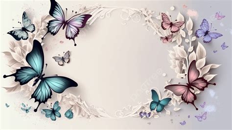 Butterfly Color Flower Border Background Flowers Background Flower Border Background Image