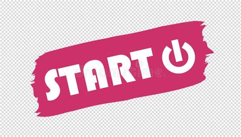Start Power Brushstroke Banner Pink Vector Illustration Isolated On