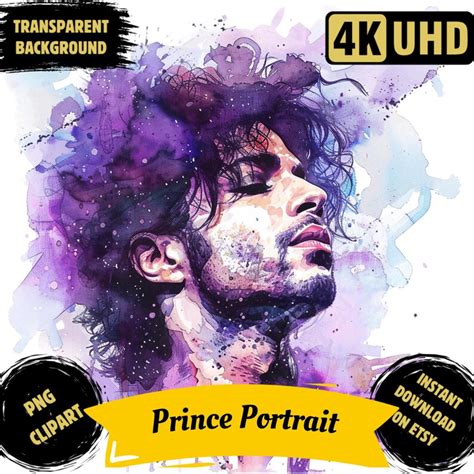 Prince Portrait Png Clipart Bundle Watercolor Prince Slhouette Images