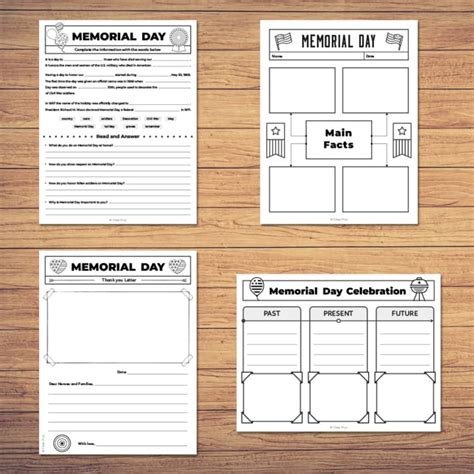 Memorial Day Worksheets Writing Activities And Pennant For Classroom Decor