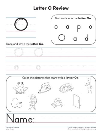 Letter O Sound Worksheets