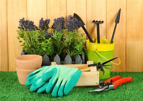 Premium Photo Garden Tools On Grass In Yard