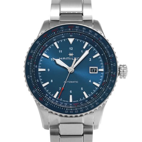 ハミルトン カーキ アビエーション H76645140 ブルー メンズ 時計 【中古】【wristwatch】｜watchnian公式通販
