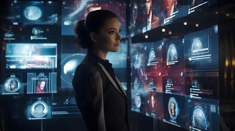 A Virtual Assistant Interface With Dynamic Holographic Displays Premium Ai Generated Image