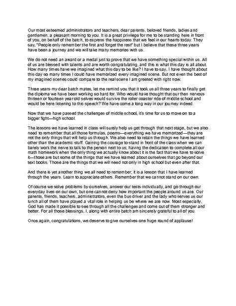 5th Grade Graduation Speech Ideas