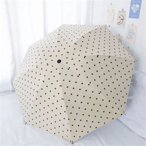 Fully Automatic Folding Polka Dot Umbrella Uv Sun Protection Sun