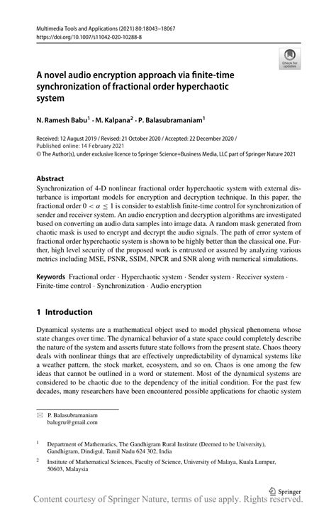 A Novel Audio Encryption Approach Via Finite Time Synchronization Of Fractional Order