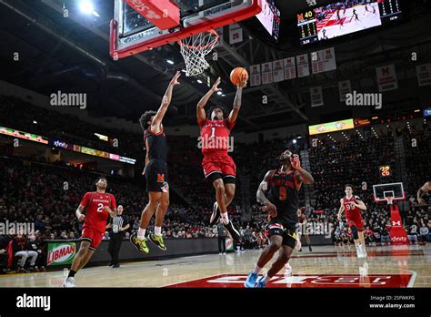 Rutgers Guard Jamichael Davis 1 Goes To The Basket And Attempts A