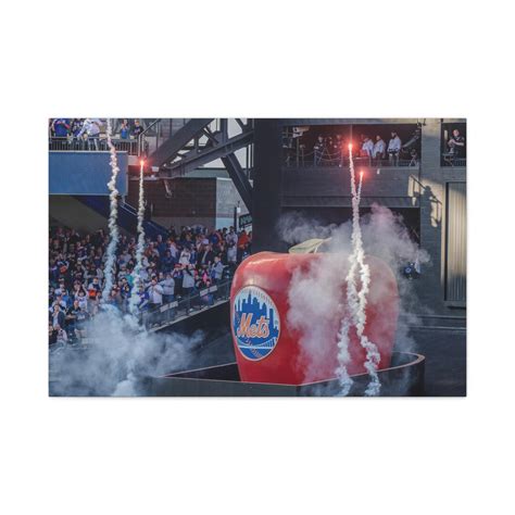 Mets Homerun Apple Fireworks Canvas Print 2024 Playoffs Wall Art Etsy