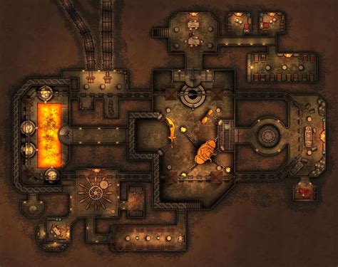 Dungeon Forge Of Ironslag 164 X 130 Fantasy Map Dungeon Maps Dnd