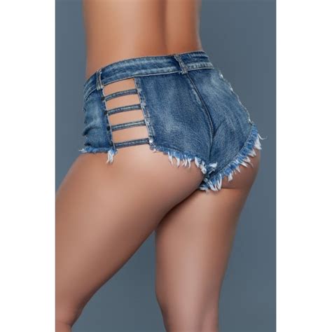 Lookin For Love Blue Denim Sexy Booty Shorts