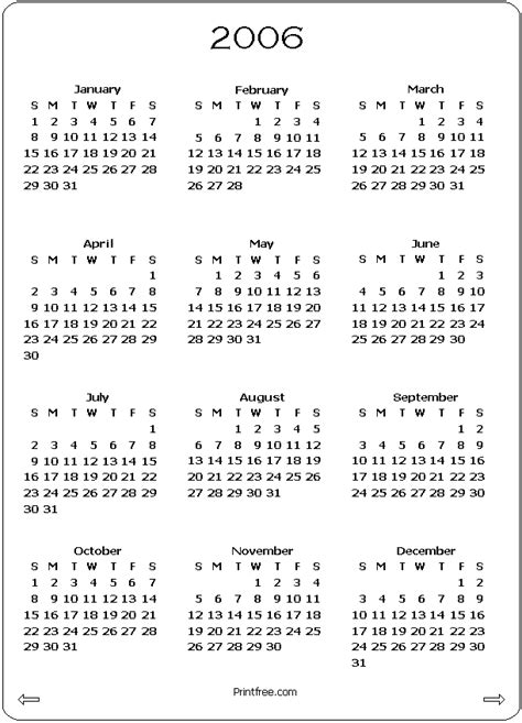 2006 Calendar
