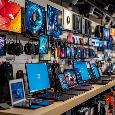 A Visual Of A Tech Stores Cyber Monday Display With A Variety Of