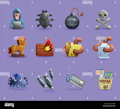 Malicious Software Icons Set Stock Vector Image And Art Alamy
