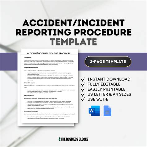 Accident Reporting Procedure Template Incident Reporting Workplace Accident Procedure Incident