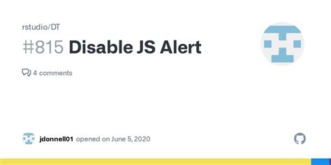 Disable JS Alert Issue Rstudio DT GitHub