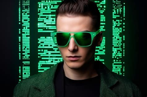 premium ai image it specialist with smart glasses and cyberspace