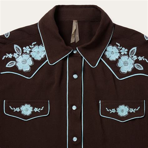 Embroidered Retro Western Shirt Western Shirts Vintage Western Wear Retro Outfits
