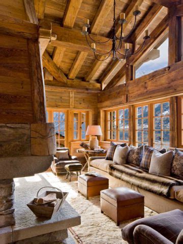 Luxe Absolu Dans Un Chalet Rustique Chalet Interior Rustic Sunroom Log Homes