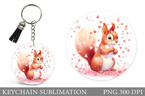 Squirrel Keychain Valentines Keychain Graphic By Shishkovaiv · Creative Fabrica