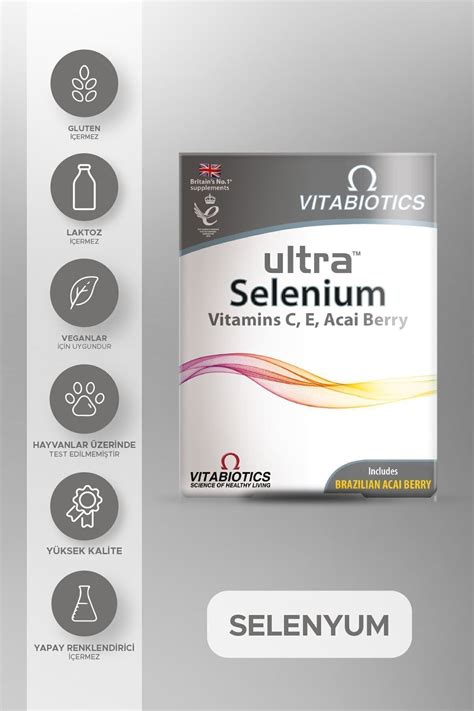 Vitabiotics Ultra Selenium Açai Ekstresi C Ve E Vitamini Selenyum
