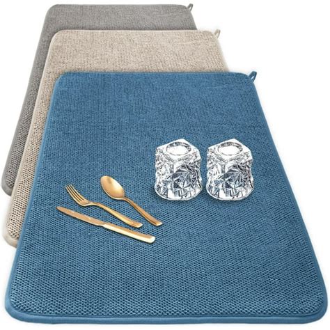 3 Pack Xxl Dish Drying Mats24×17 Absorbent Microfiber Dishes Drainer Matslarge Size Pads For