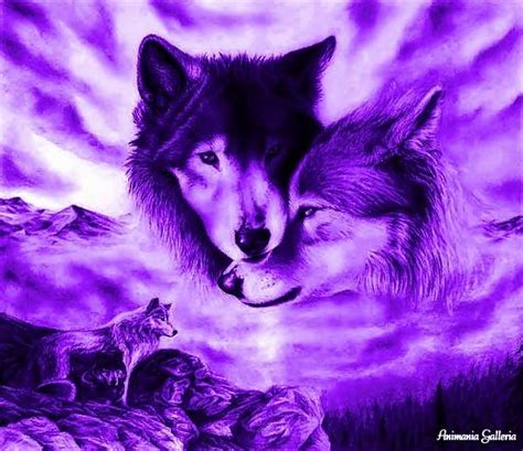 Purple Wolves In The Fantasy Landscape
