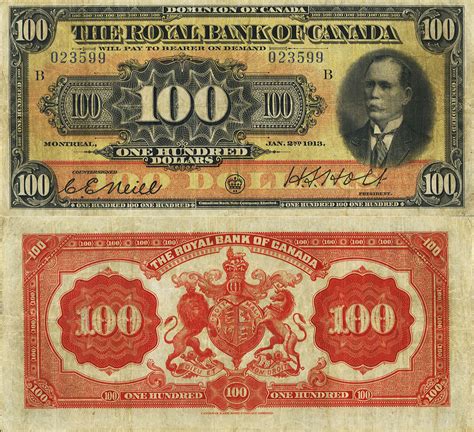 Coins And Canada Royal Bank Of Canada 100 Dollars 1913 Canadian