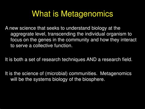 Ppt The New Science Of Metagenomics Exploring The Secrets Of Microbial Communities Powerpoint