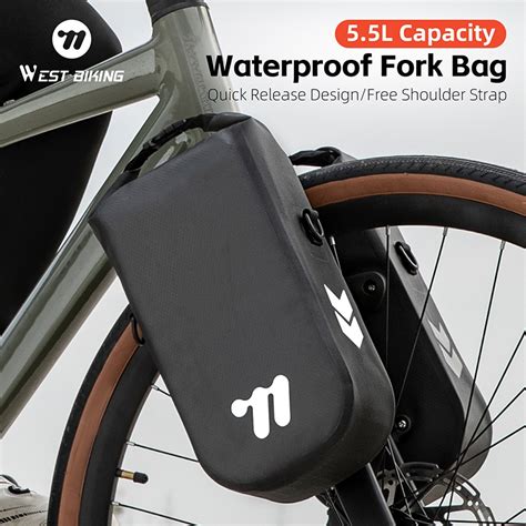 West Biking Waterproof Bike Bag 55l Large Capacity Bicycle Front Fork