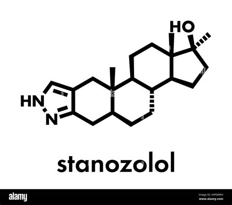 Stanozolol Anabolic Steroid Drug Chemical Structure Skeletal Formula