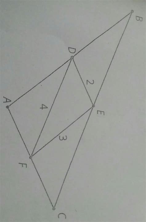 triangle DEF is formed by connecting the midpoints of the sides triabgle ABC. The lengths of the ...