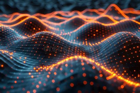 Abstract Digital Waveform Data Visualization For Technology And Science Illustrations