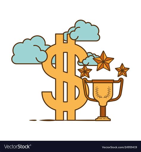 Symbol Dollar And Trophy Royalty Free Vector Image