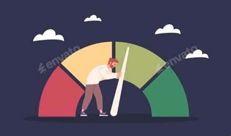 Man Pushing Performance Gauge Vectors Graphicriver