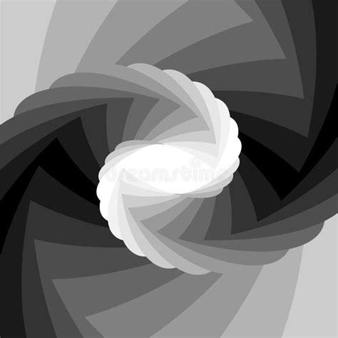 Monochrome Helix Shimmering From White To Black Color And Expanding From The Center Optical