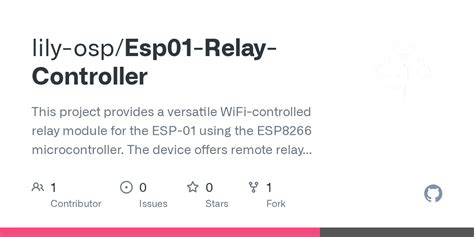 Github Lily Osp Esp01 Relay Controller This Project Provides A